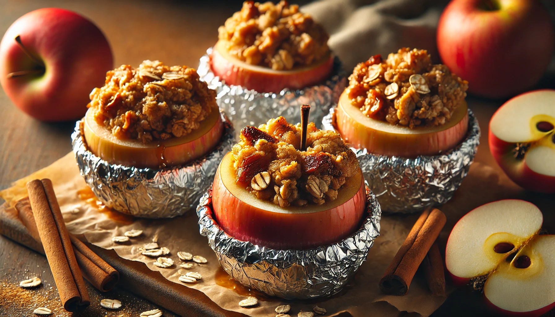 Campfire Apple Crisp Foil Packets Recipe